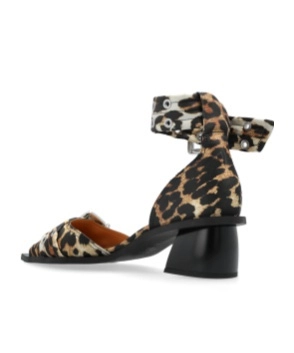 GANNI Ankle Strap Pumps - Leopard Print