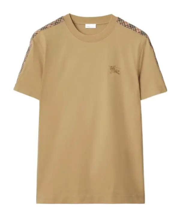 Burberry Check Trim Crewneck T-shirt - Flax
