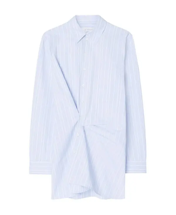 Off-White Striped Long Sleeve Shirt Dress