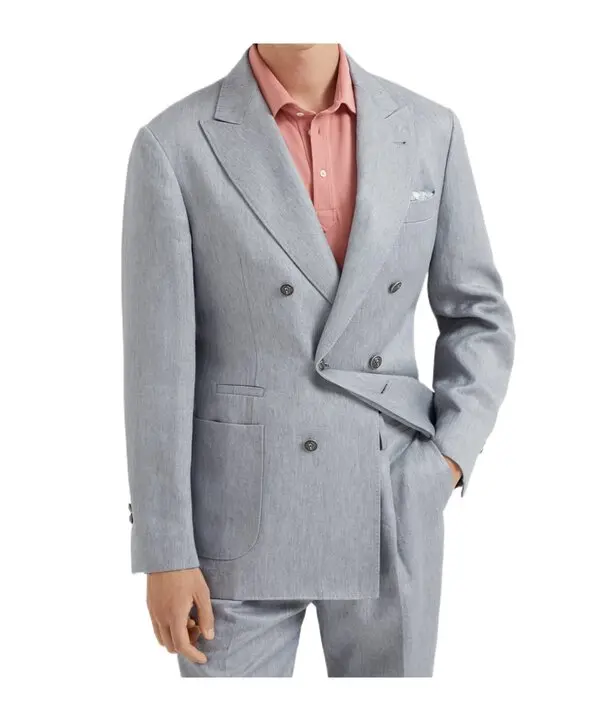 Brunello Cucinelli Double-breasted Blazer - Grey