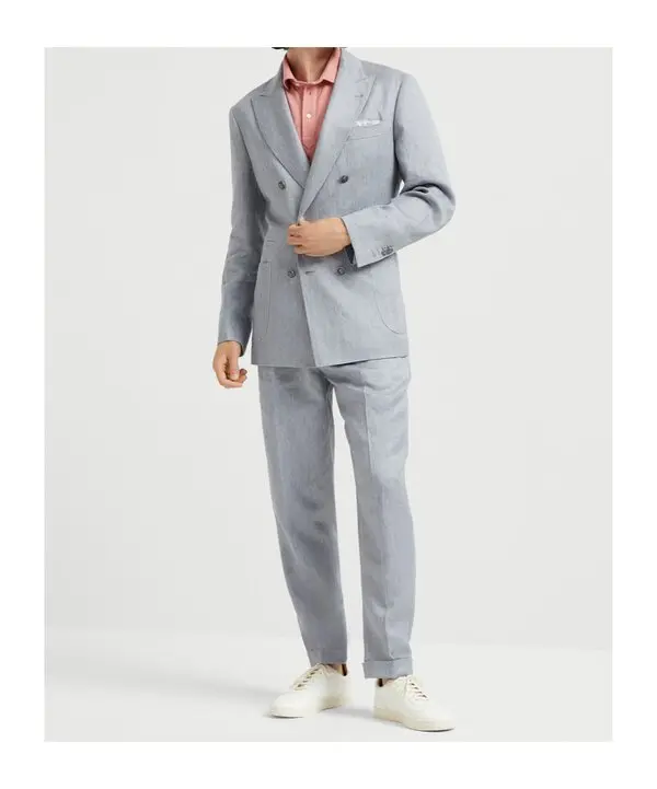 Brunello Cucinelli Double-breasted Blazer - Grey