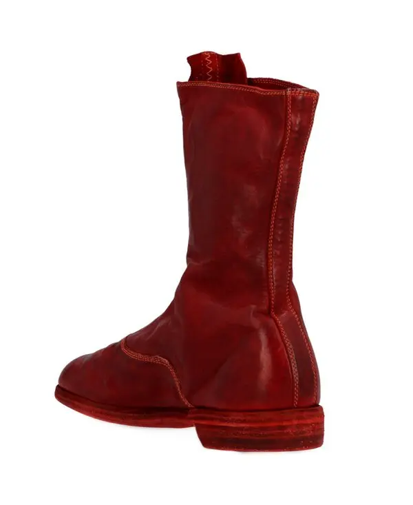 Guidi Zipped Ankle Boots - Red