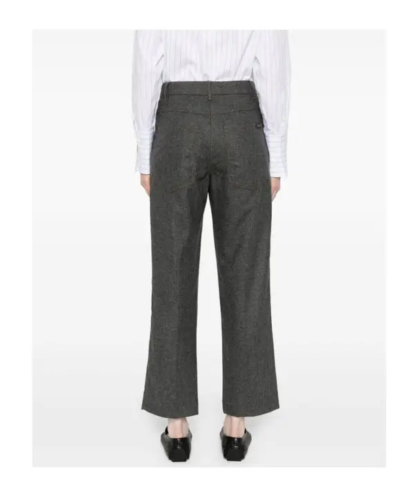 Brunello Cucinelli Pleated Straight Leg Pants - Dark Gray