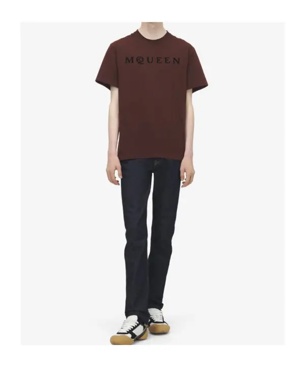Alexander McQueen Flocked Logo T-shirt