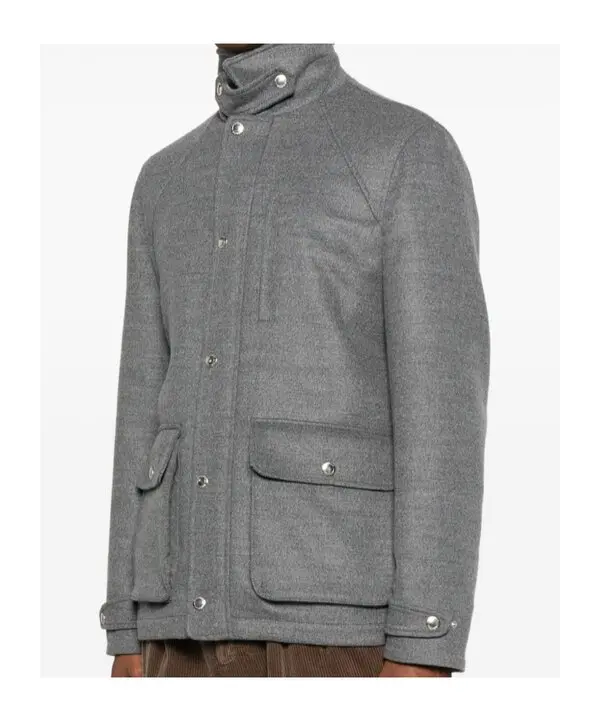 Brunello Cucinelli Flap-pocket Wool Jacket - Grey