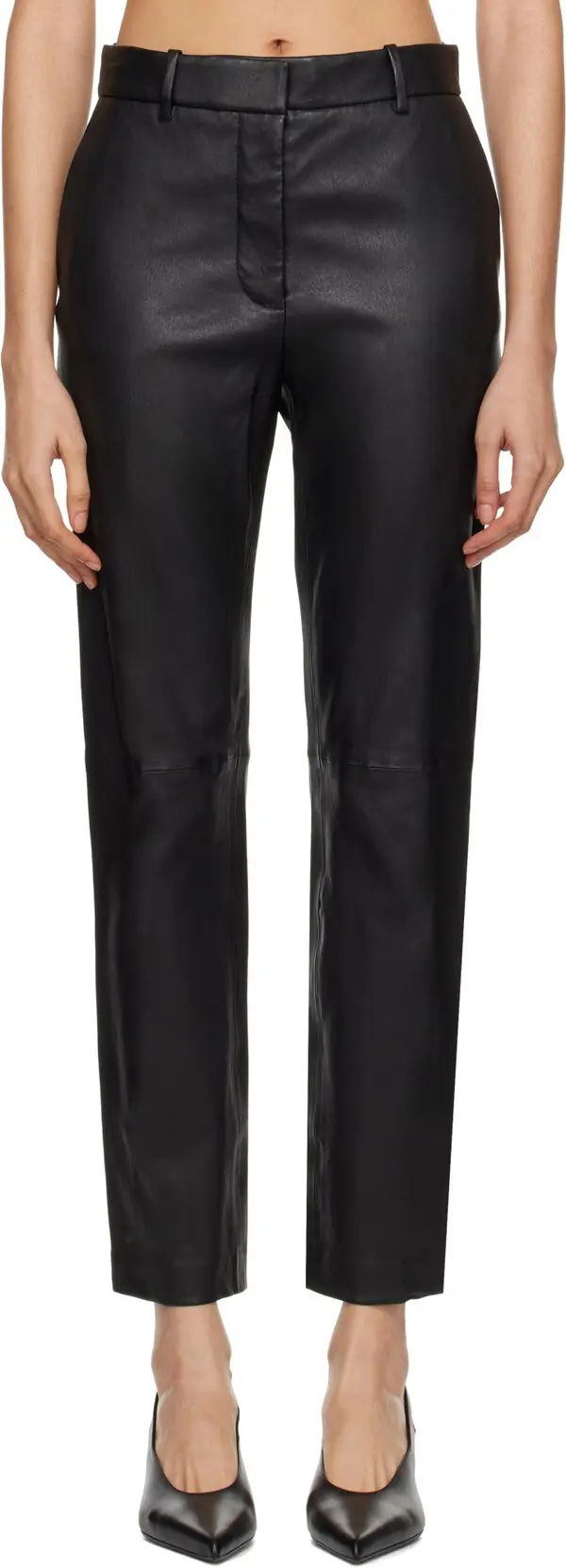 JOSEPH Leather Patchwork Trousers