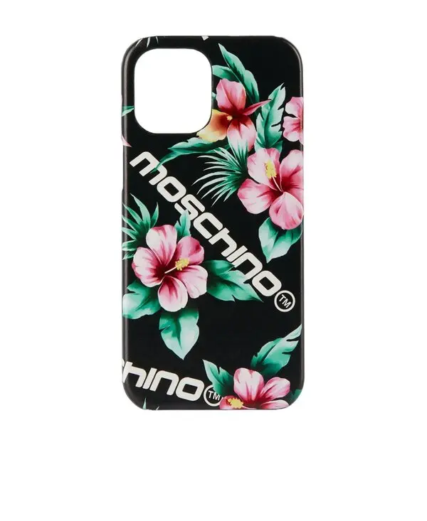 Moschino Flowers Logo Iphone 12 Pro Max Mobile Phone Case - Black