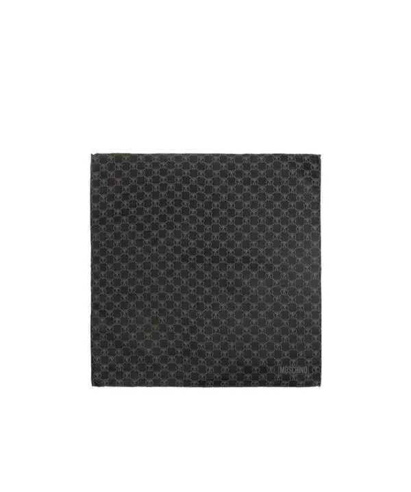 Moschino Logo Printed Pocket Square - Black