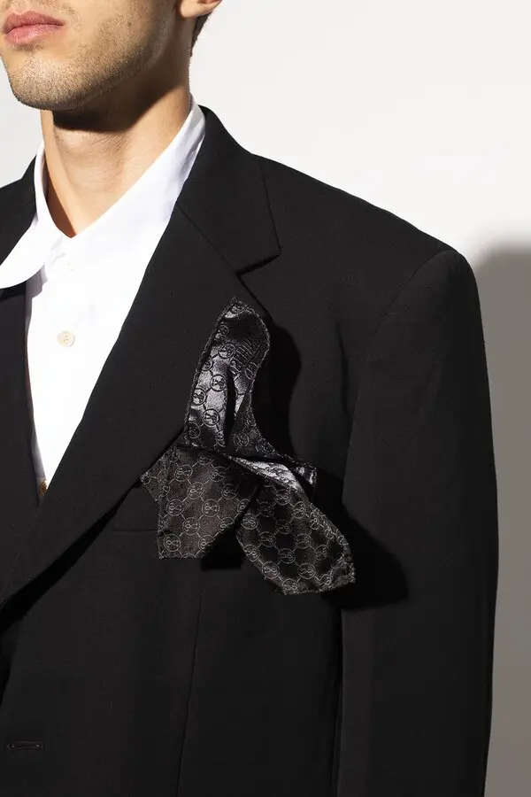 Moschino Logo Printed Pocket Square