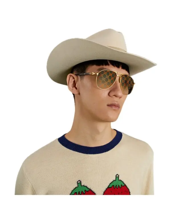 Gucci Aviator Frame Sunglasses