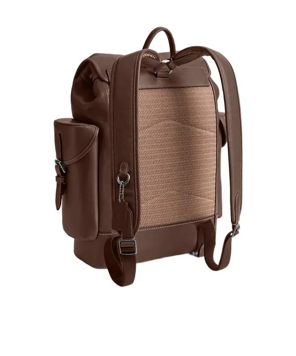 COACH Leather Hitch Backpack - Maple
