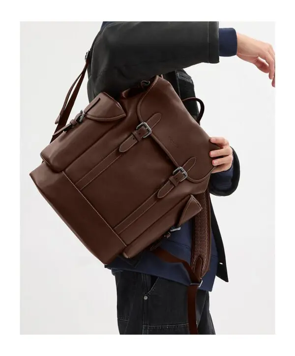 COACH Leather Hitch Backpack - Maple