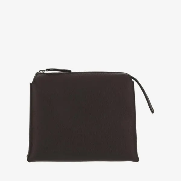 THE ROW Zipper Shoulder Bag - Dark Brown