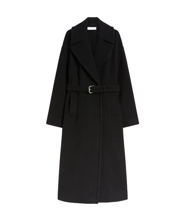 Sportmax Zebra Belted Long Coat - Black