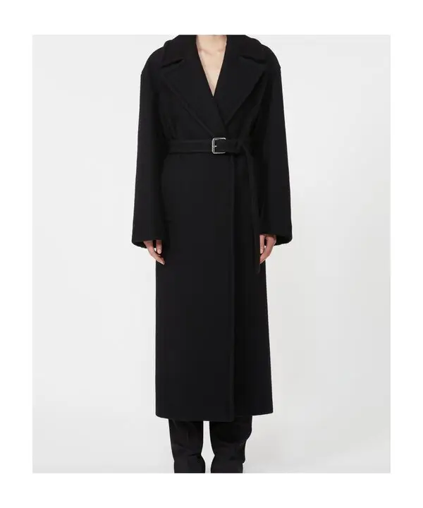 Sportmax Zebra Belted Long Coat - Black
