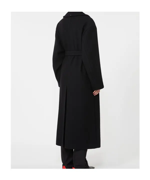 Sportmax Zebra Belted Long Coat - Black