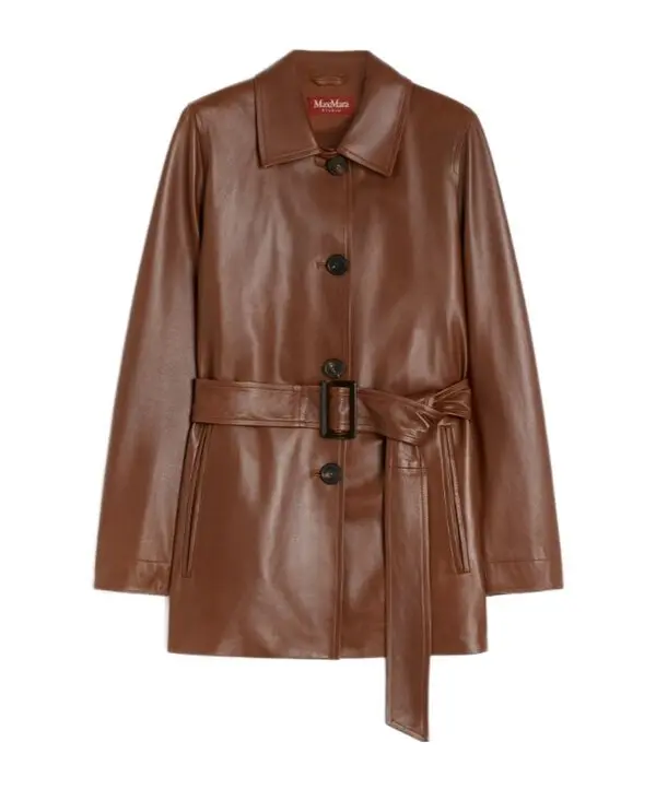 Max Mara Button-up Belted Jacket - Brown