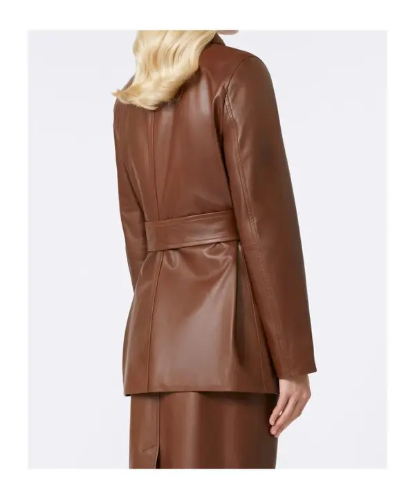 Max Mara Leather Belted Jacket