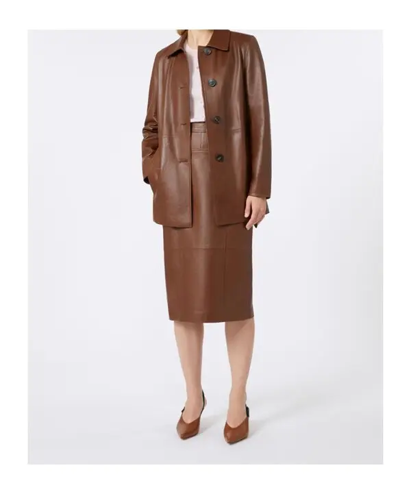 Max Mara Leather Belted Jacket