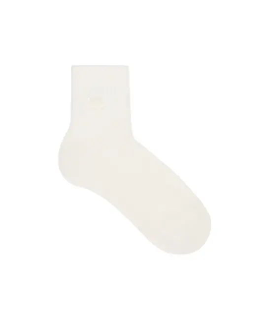 Celine Triomphe Ribbed Cotton Crew Socks - Nude