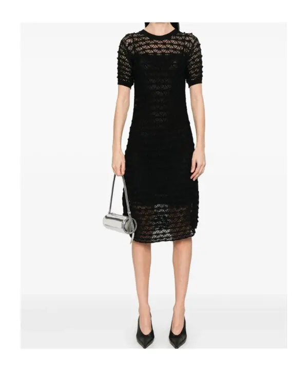 Alaïa Lace Midi Dress With Short Sleeves