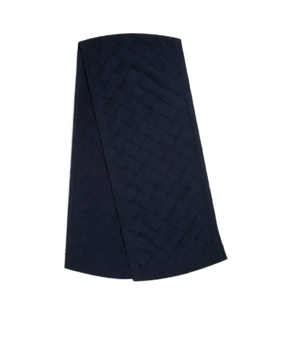 Bottega Veneta Intreccio Wool Scarf - Black