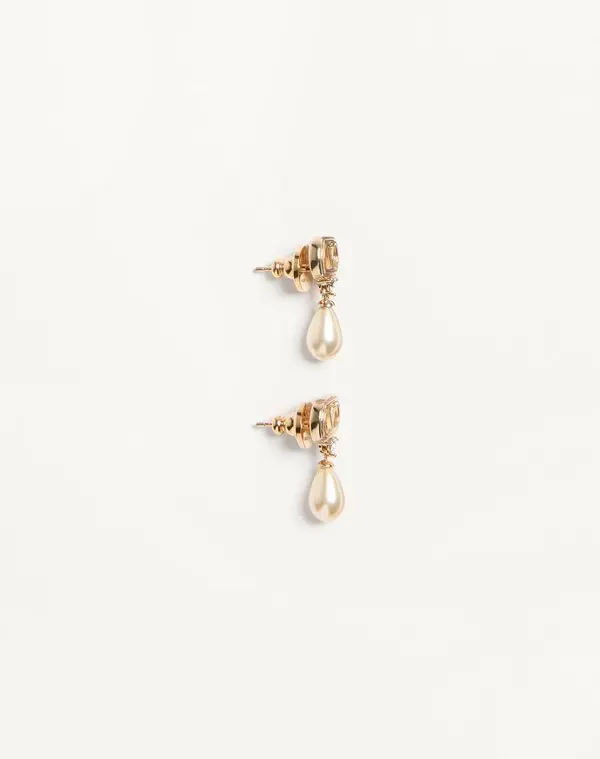 Valentino Garavani Ovalette Vlogo Signature Drop Earrings - Yellow