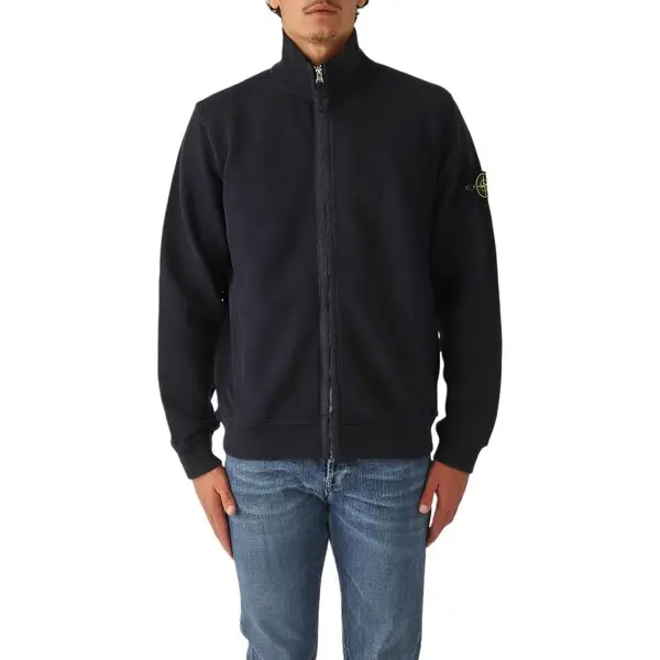 Stone Island Logo Patch Zip-up Sweatshirt