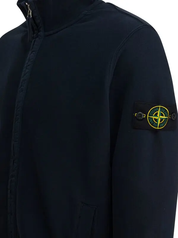 Stone Island Logo Patch Zip-up Sweatshirt