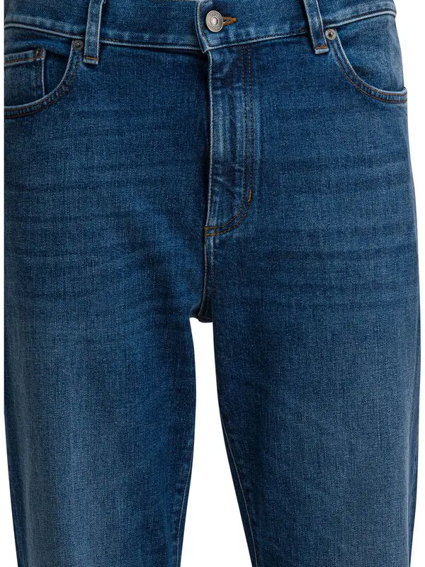 Zegna Logo Patch Straight-leg Jeans - Blue