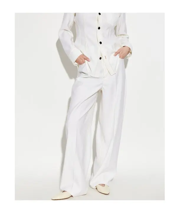 Bottega Veneta Straight Leg Trousers With Belt Loops And Multiple Pockets