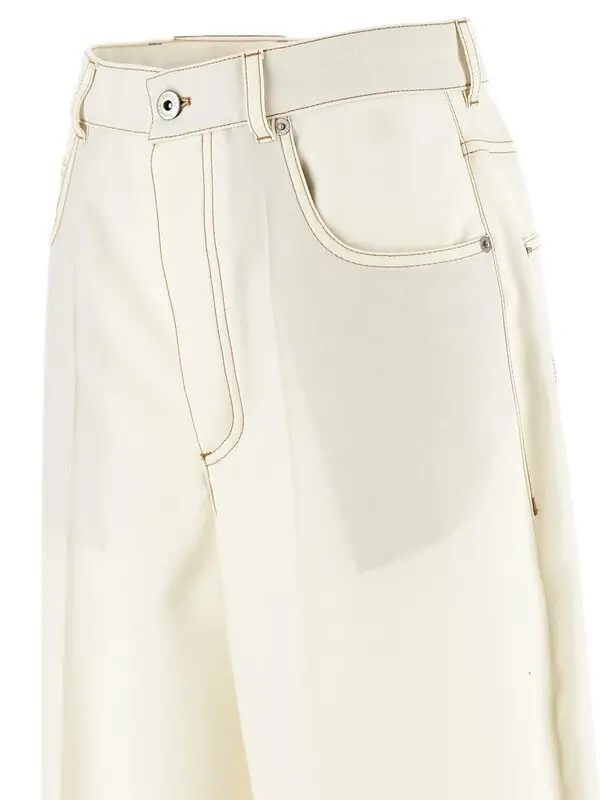 Bottega Veneta Straight Leg Trousers With Belt Loops And Multiple Pockets