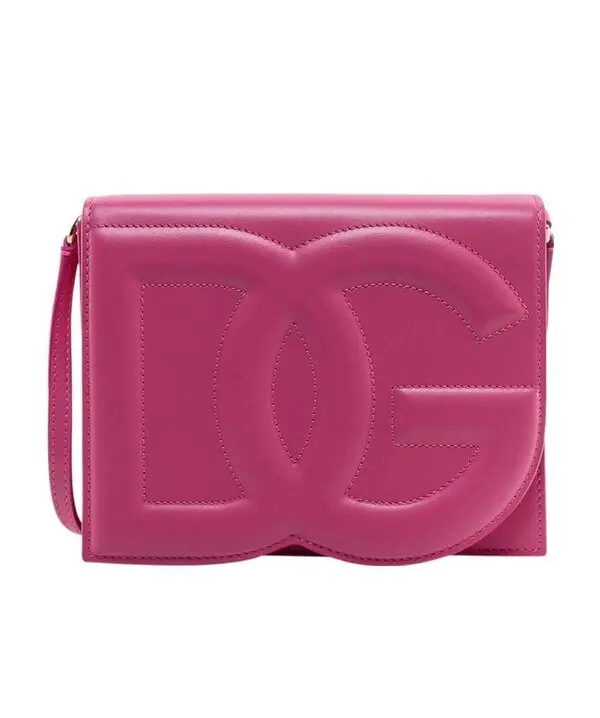 Dolce & Gabbana Logo Embossed Crossbody Bag - Pink