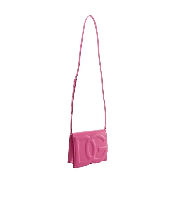 Dolce & Gabbana Logo Embossed Crossbody Bag - Pink