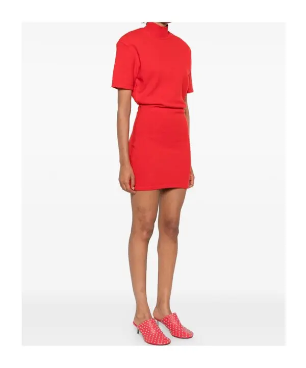 Jacquemus High Neck Knitted Mini Dress