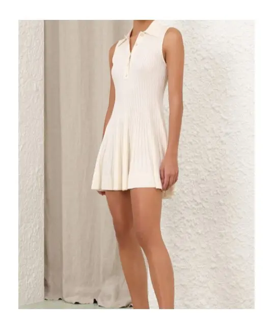 Zimmermann Ribbed Polo Mini Dress