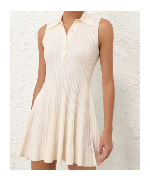 Zimmermann Ribbed Polo Mini Dress