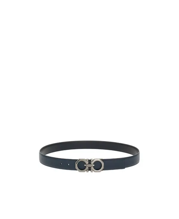 FERRAGAMO Double-sided Gancini Buckle Belt - Black