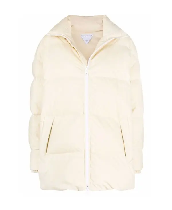 Bottega Veneta Oversized Down Jacket With Hidden Hood - Nude