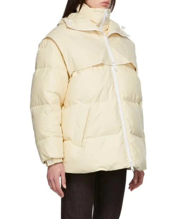 Bottega Veneta Oversized Down Jacket With Hidden Hood - Nude