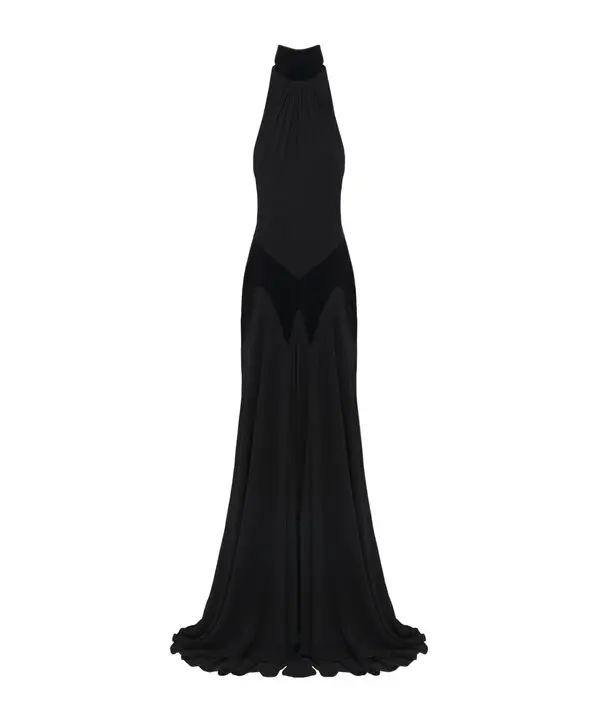 Alexander McQueen Georgette Sleeveless Evening Dress - Black