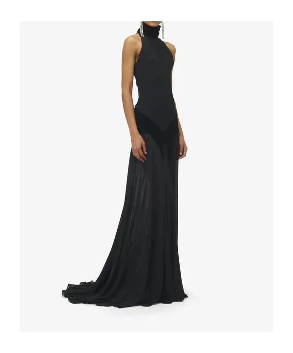 Alexander McQueen Georgette Sleeveless Evening Dress - Black