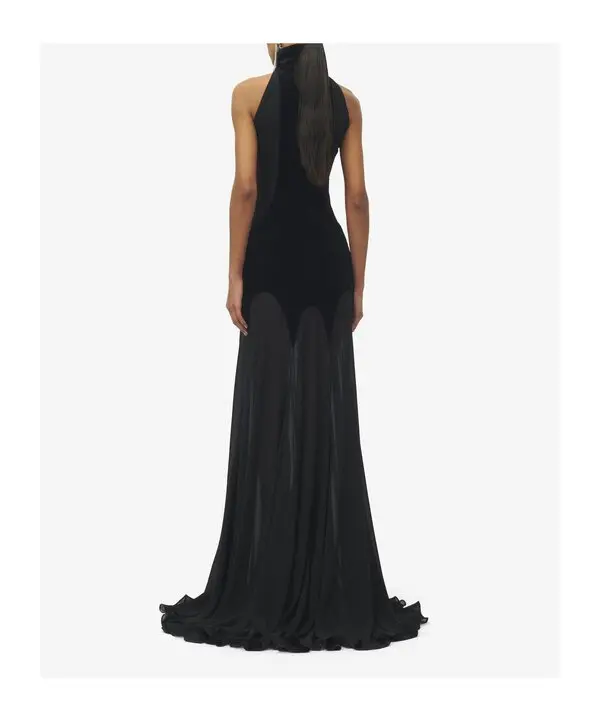 Alexander McQueen Georgette Sleeveless Evening Dress - Black