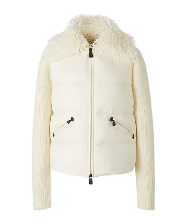 Moncler Padded Zip-up Cardigan With Wool And Down Filling - White
