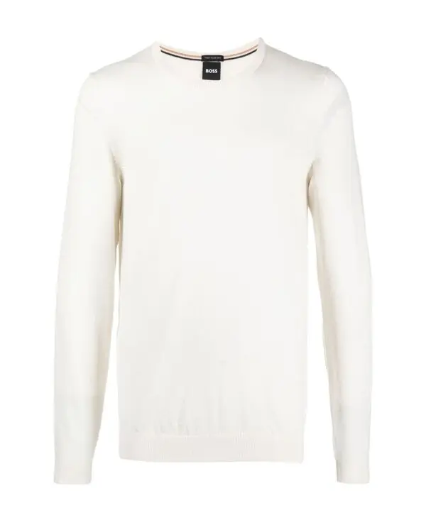 Hugo Boss Crewneck Knitted Jumper - White