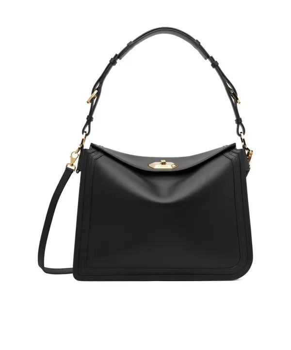 LANVIN Compagnon Asymmetrical Shoulder Bag - Black