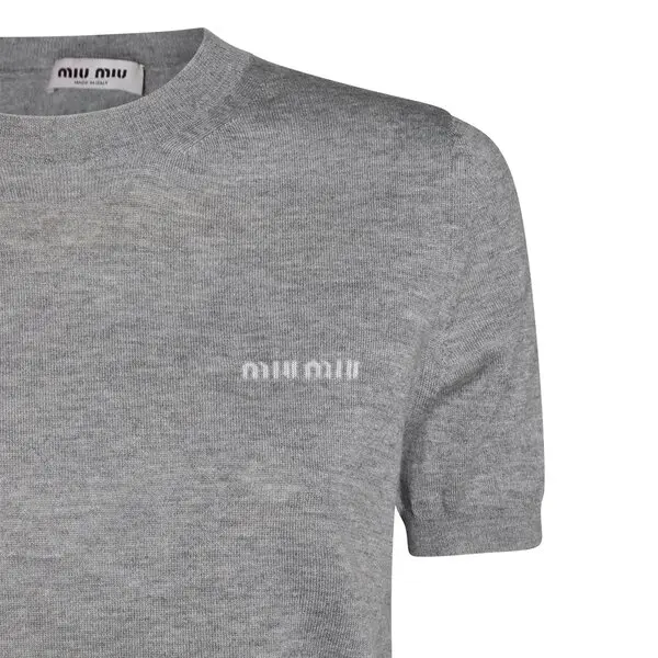 Miu Miu Logo Jacquard Fine-knit Top