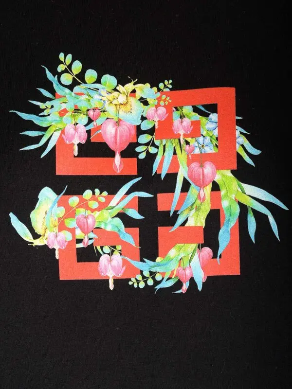 Givenchy 4g Flower Printed Crewneck T-shirt