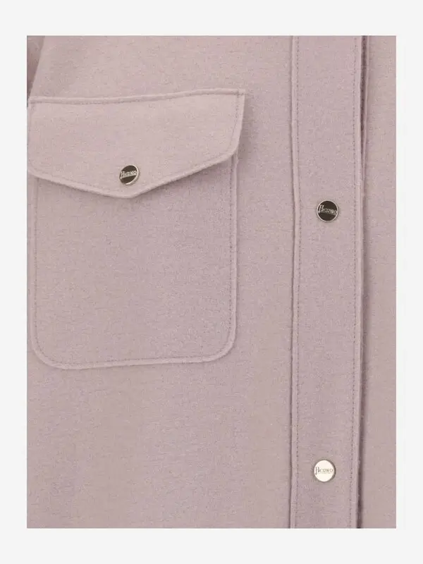 Herno Felted-finish Buttoned Long Shirt
