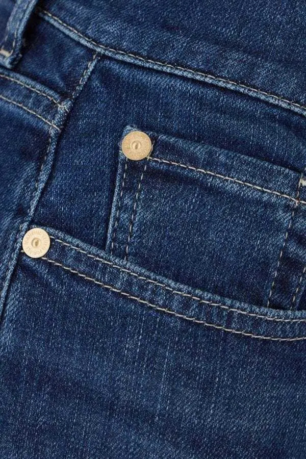 7 For All Mankind Straight-leg Jeans With Folded Legs - Navy